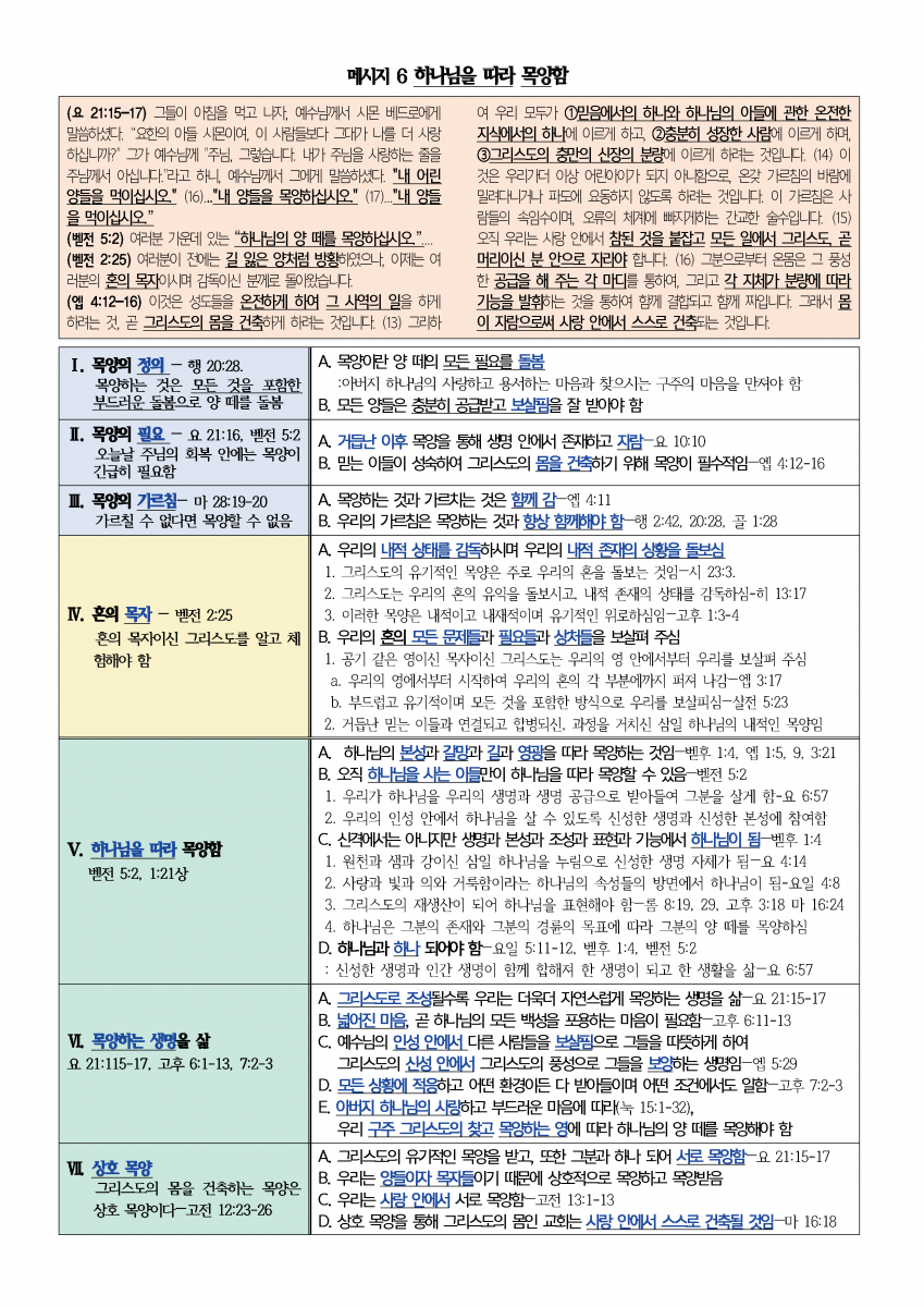 성경진리사역원(BTMK) | [2023년 여름 훈련] - M6 하나님을 따라 목양함